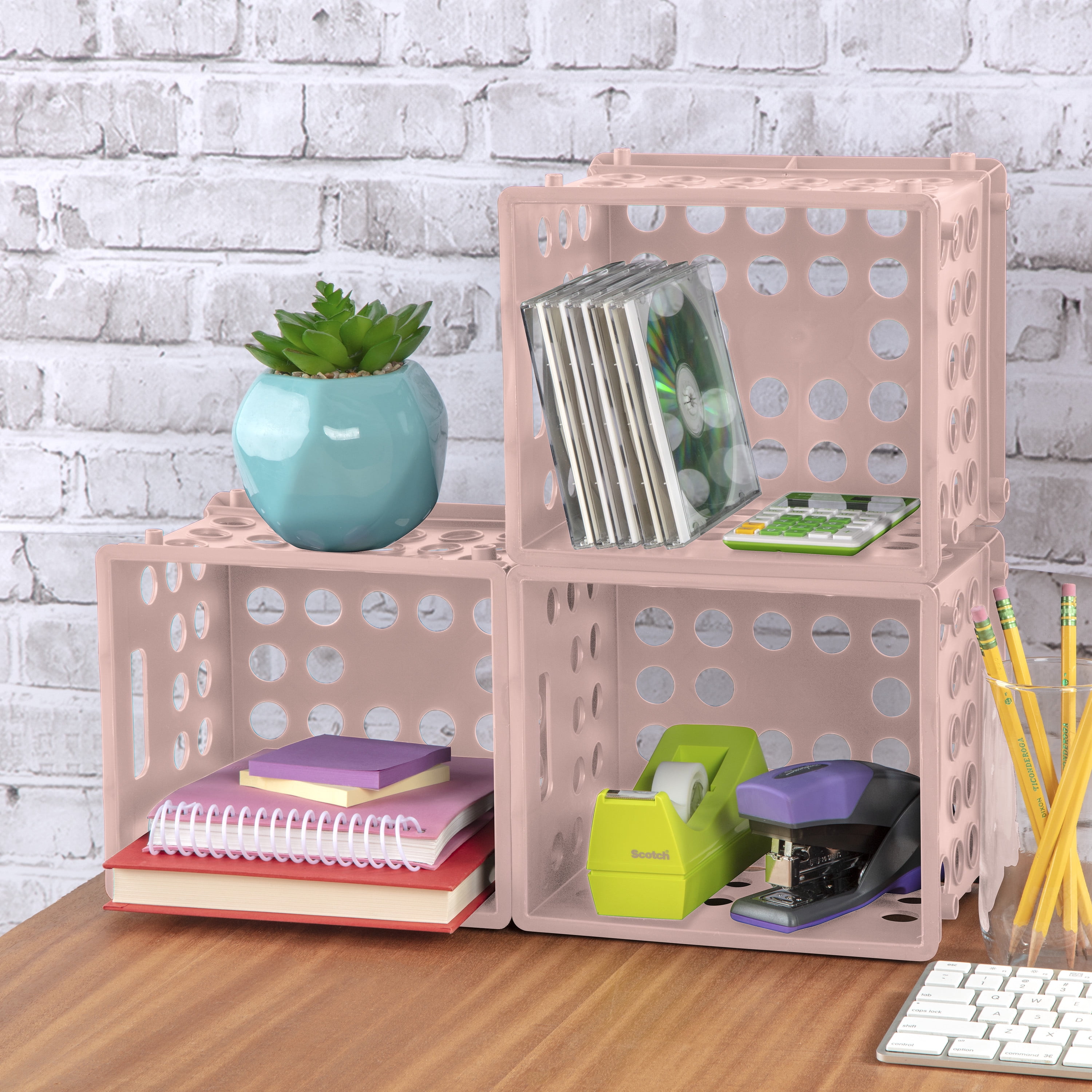 Sterilite Mini Crate Plastic, Blush Pink - Walmart.com Sterilite Mini Crate Plastic, Blush Pink - Walmart.com