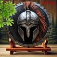 HELLOYOUNG 2D Metal Sign Vintage Spartan Helmet 8x8 Inch Round Aluminum ...