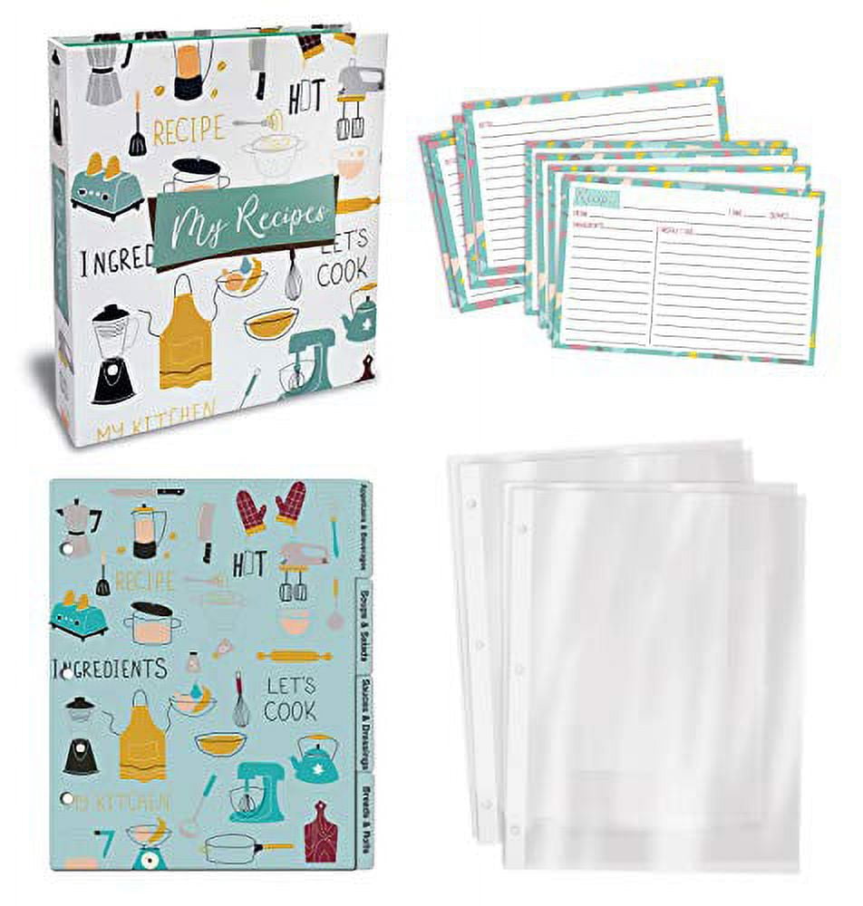 Binder With Dividers Plaid Recipe Organizer With 50 Recipe Cards 4x6 ...