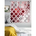 Abstract Red Gray Geometric Art Chiffon Sheer Curtains 72 Inches Long ...