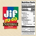 Jif To Go Natural Creamy Peanut Butter, Single Serve 8-1.5oz Cups ...