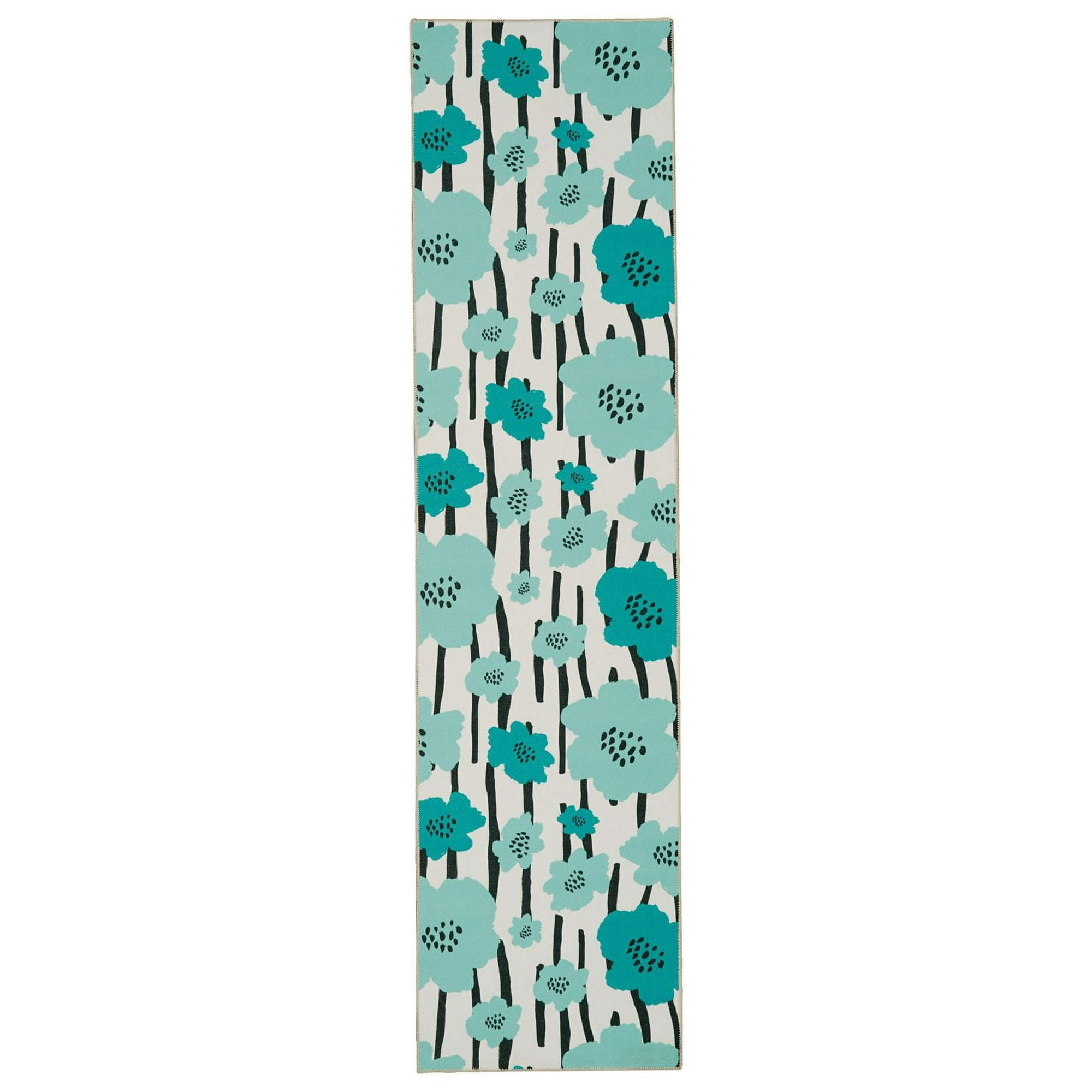 Click here for Linon Laurel 2 X 8 Washable Runner  Ivory And Blue... prices