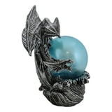 Silver Ocean Dragon Riding Tidal Sea Waves With Colorful LED Sphere Orb ...