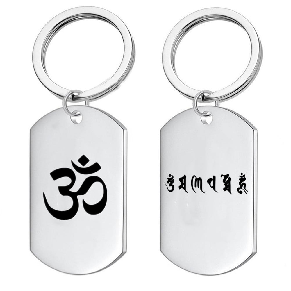 Blessing Sanskrit Om mani Padme Hum Mantra Protection Keychain Key ...