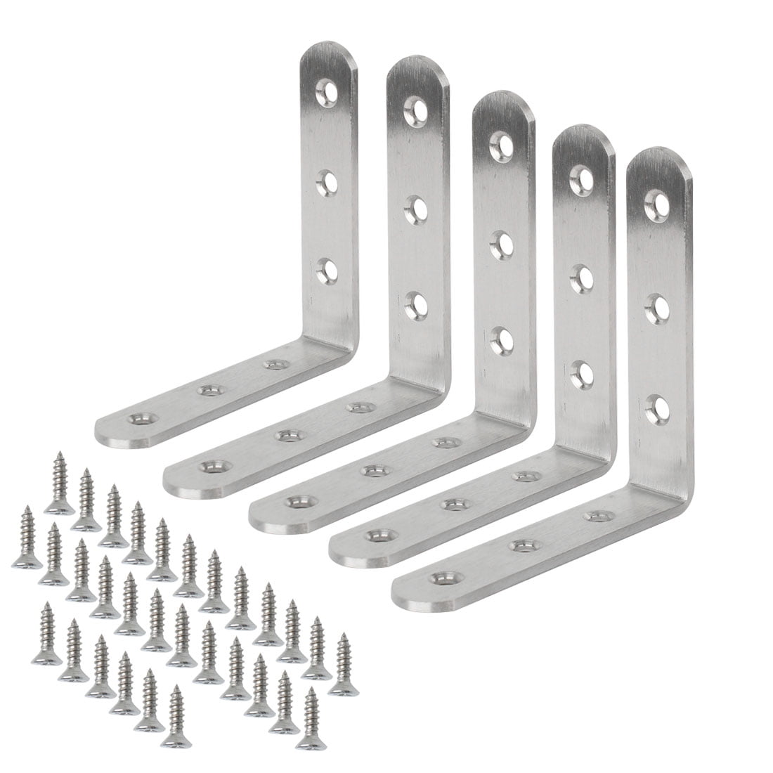Uxcell 5 Piece 90 x 90mm Stainless Steel L Shaped Angle Brackets with ...