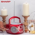 Sharp QT-CD280(RD) Portable CD Boombox with AM/FM Stereo Radio & Aux Input – Battery Powered ...