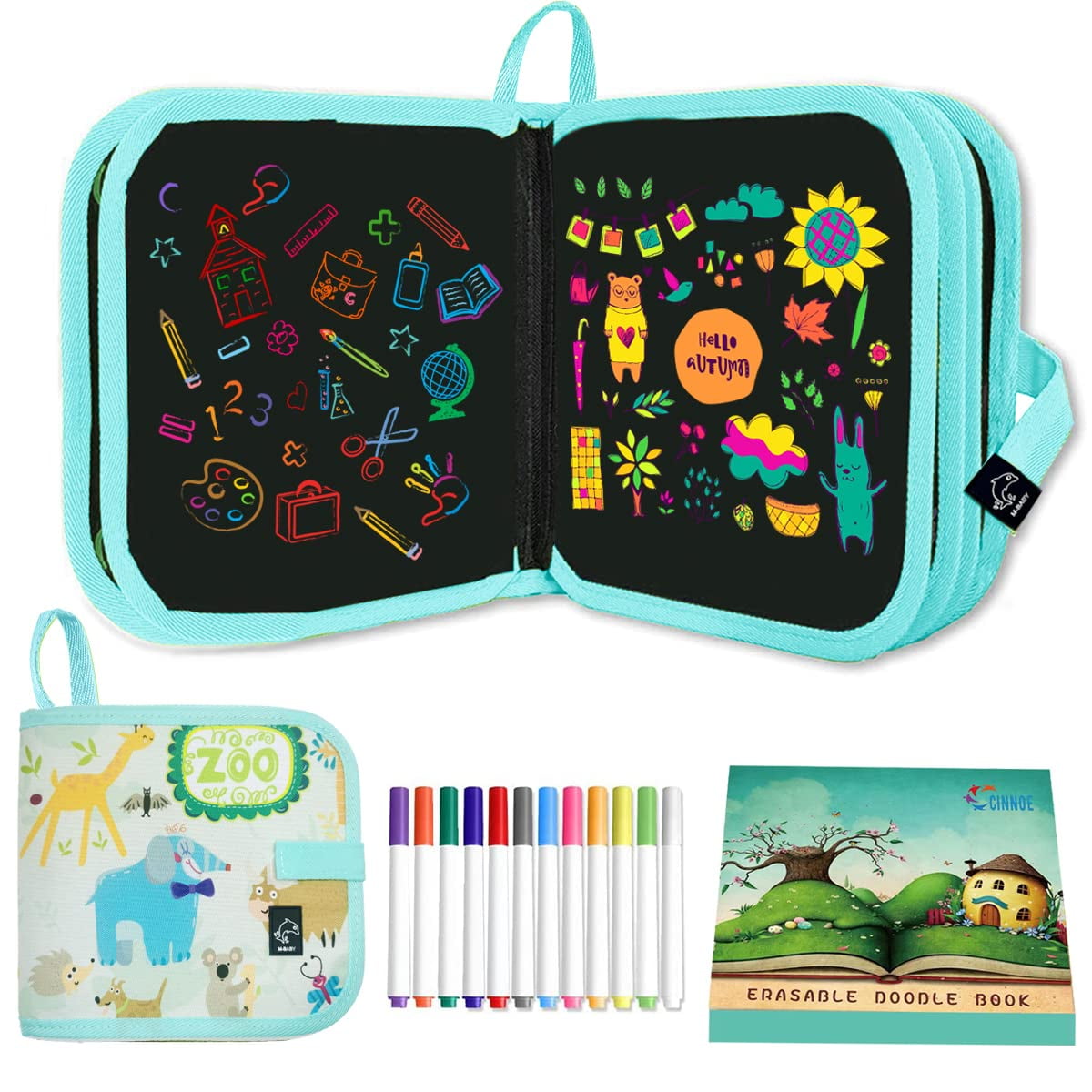 Erasable Doodle Book for Kids-Toddlers Activity Toys Reusable Drawing ...