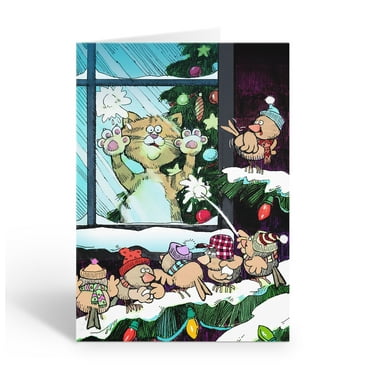 Avanti Press Santa Cat With Cookies Box of 10 Funny Christmas Cards ...