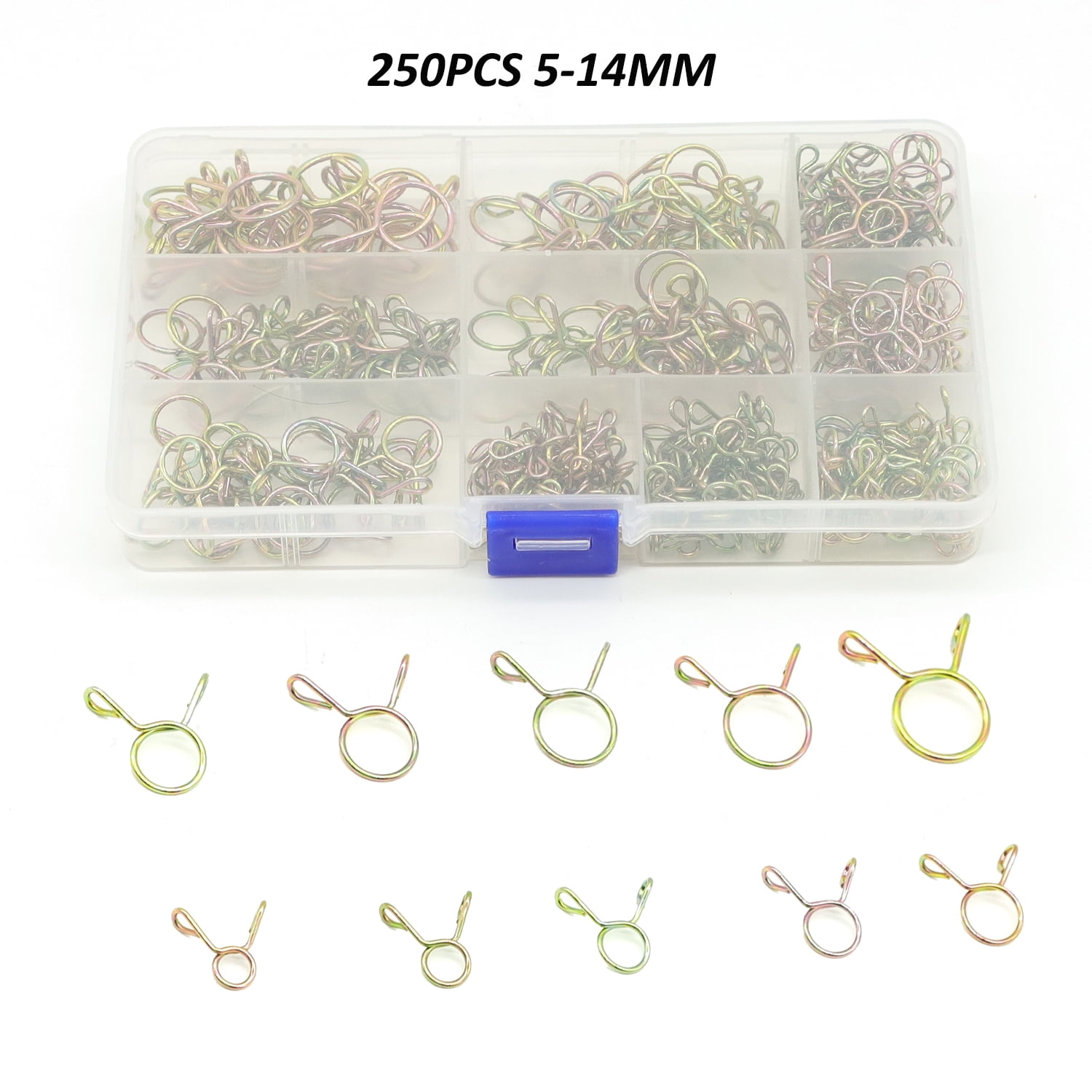 250PCS Spring Clamps 5-14mm Set Fuel Hose Line Water pipe clamp Air ...