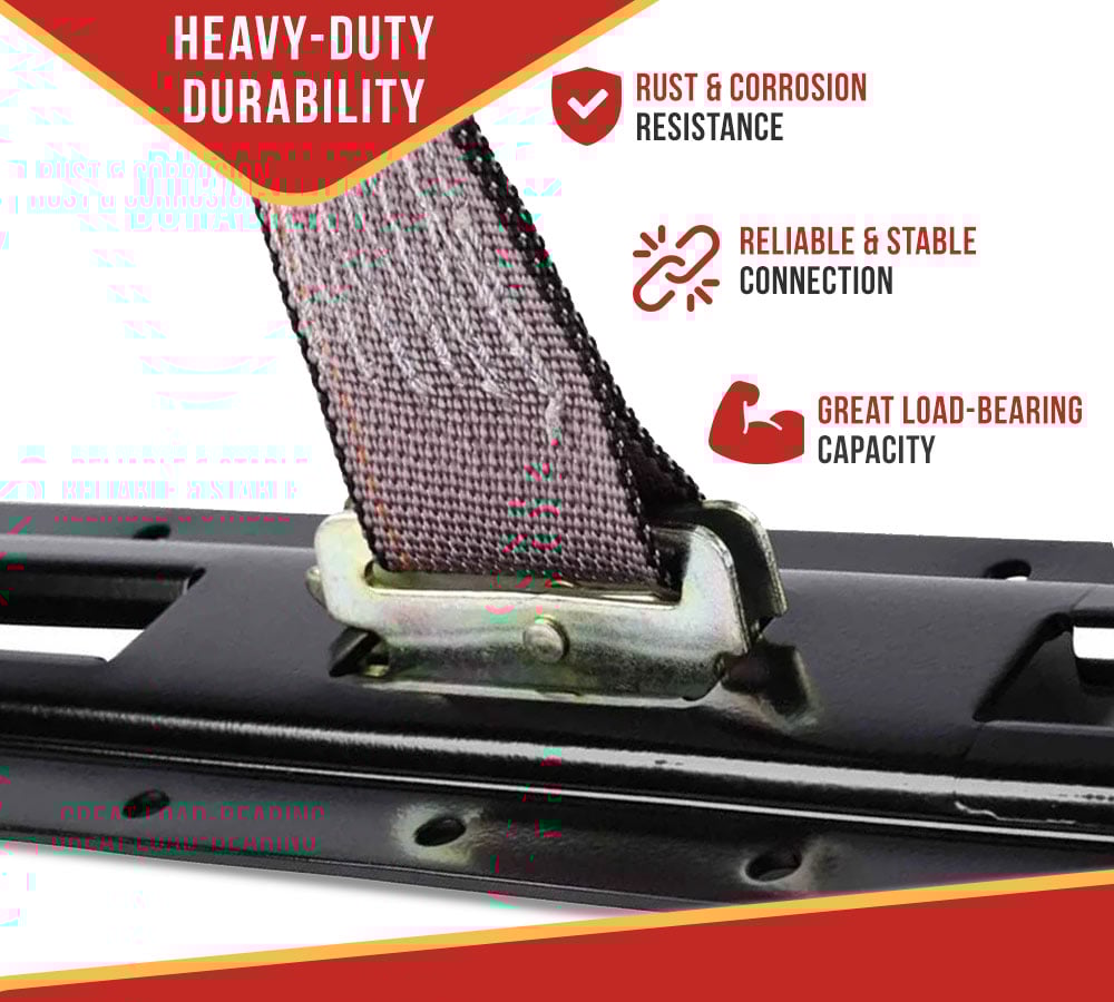 (2 Pack) 5 Ft Bolt-On Vertical E Track Rail - Black Powder Coated E ...