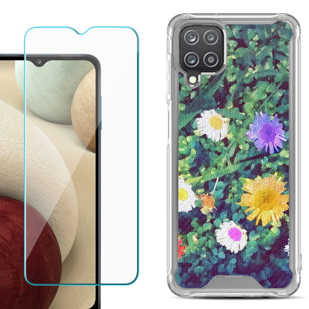 Shockproof Bumper Phone Case for Samsung Galaxy A12, with Tempered ...