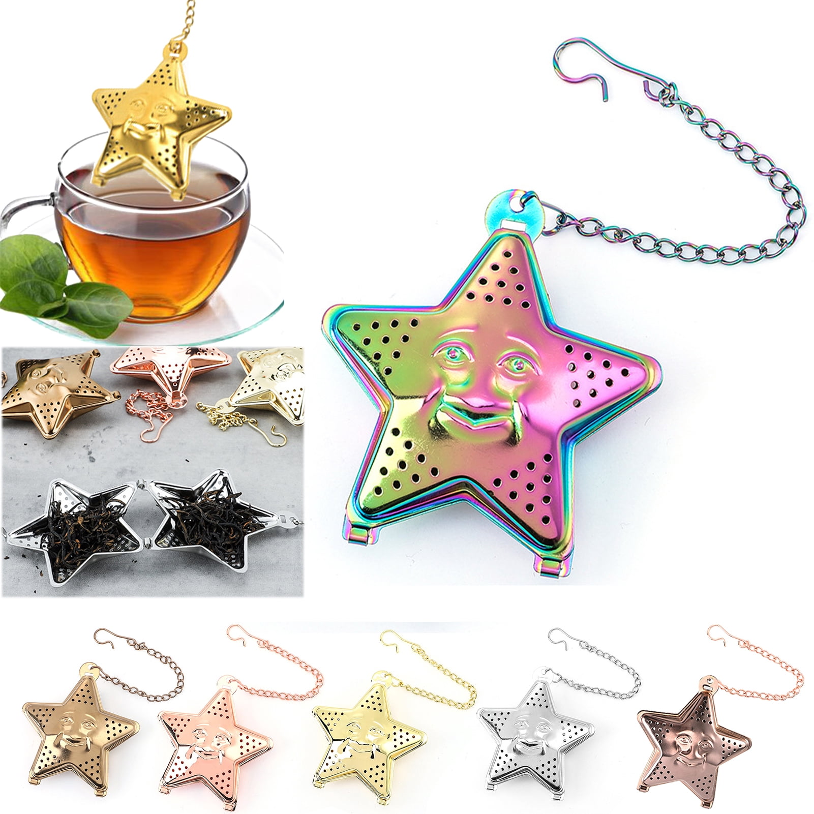 Walbest 1Pc 304 Stainless Steel Star Shaped Tea Ball Infuser 2.5 Inch ...