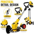 21V Cordless Grass Trimmer, Portable Lawn Edger & Weed Cutter for Yard ...