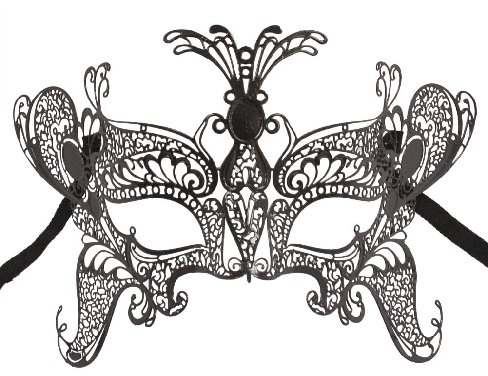 BLACK BUTTERFLY MASK - Masquerade Masks - LASER CUT - Walmart.com