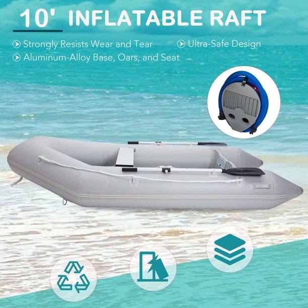 Preenex 10ft Inflatable Boat Raft 990lb 4 Person Cap Boat for Fishing ...