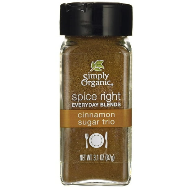 Simply Organic Spice Right Everyday Blends Cinnamon Sugar Trio 3.1 oz ...