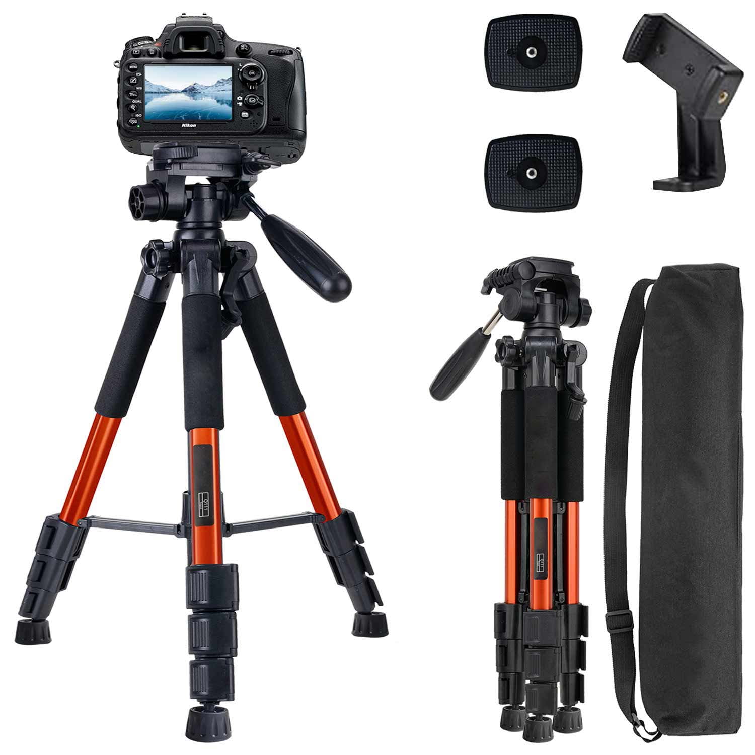 UEGOGO 140cm Adjustable Metal Studio Tripod for DSLR Camera with Tablet ...
