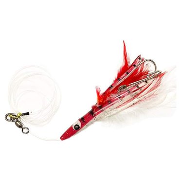 Sanhu Tuna Feathers Rigged – 6" - 6 Pcs - Red/White - Walmart.com