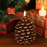 Darzheoy Flameless Pinecone Candles Battery Operated Set of 2 Real ...