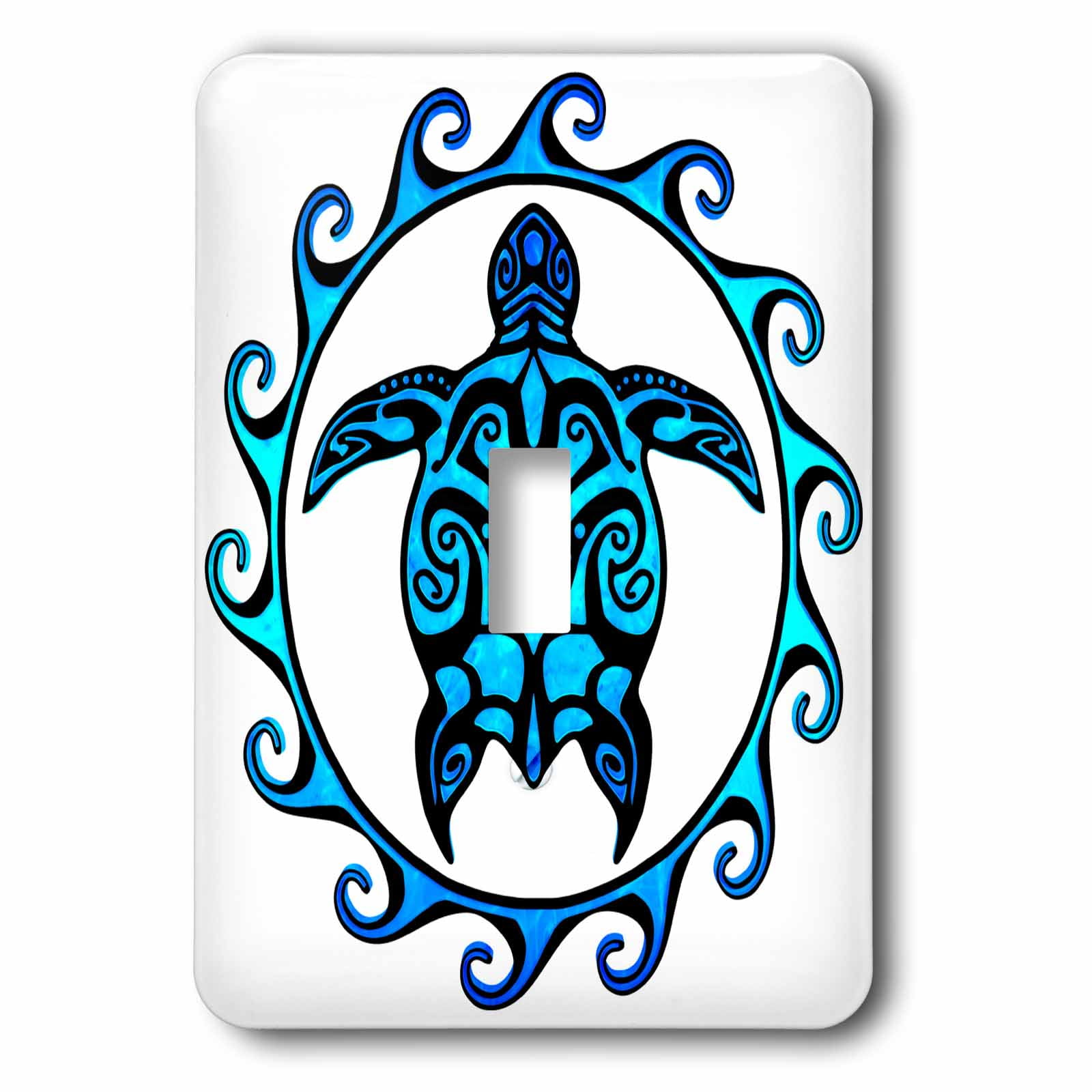 3dRose A ocean blue tribal honu sea turtle in a Maori Sun Polynesian ...