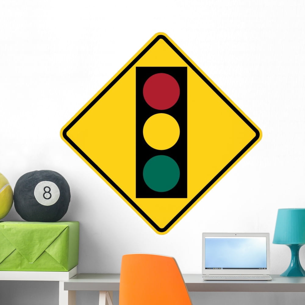 Road Sign Traffic Light Wall Decal by Wallmonkeys Peel and Stick ...