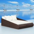 vidaXL Patio Bed Outdoor Rattan Daybed Sunbed Wicker Furniture Poly ...