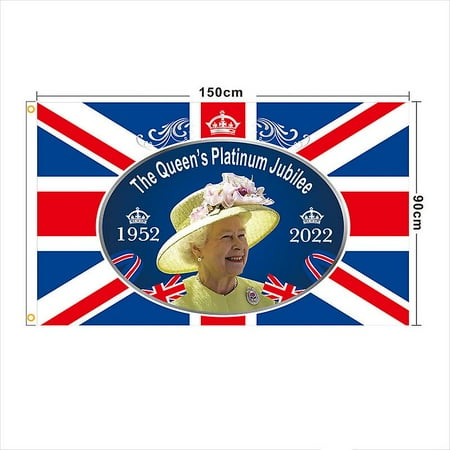 Queens Platinum Jubilee Union Jack Flag, Featuring Her Majesty The ...