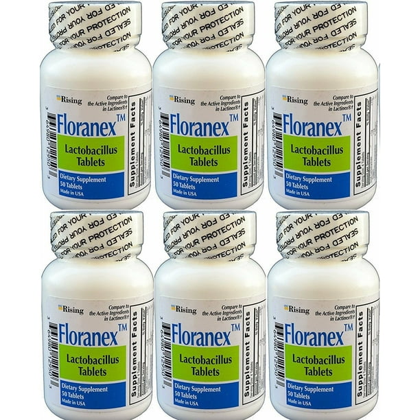 Floranex Lactobacillus Antidiarrheal Probiotic Supplement, 50ct, 6-Pack ...