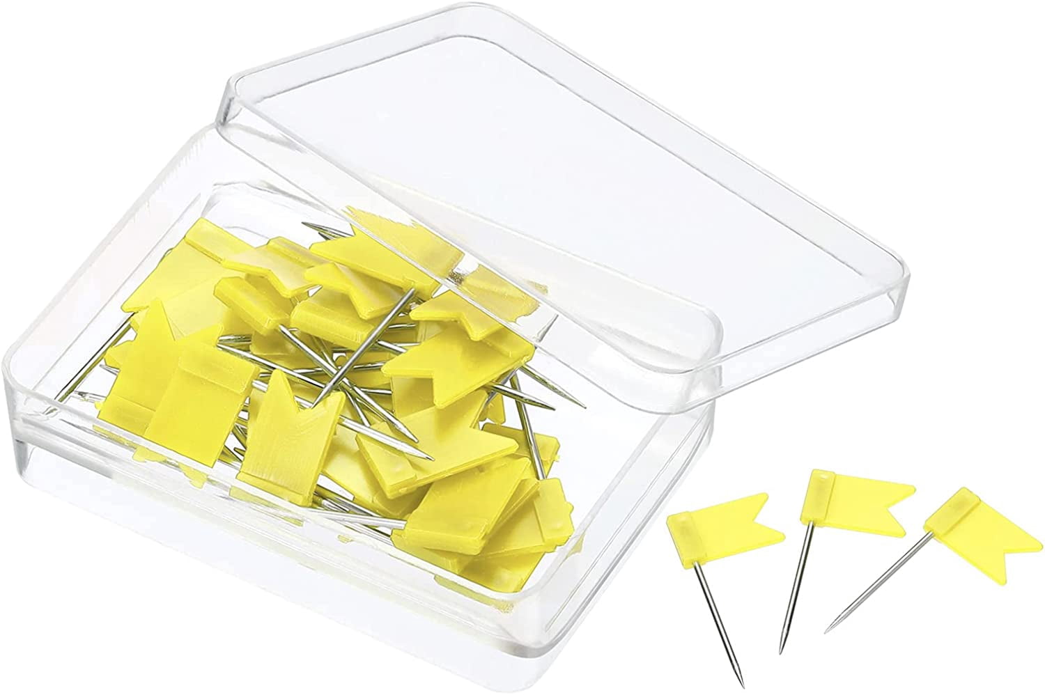 Flag Map Push Pins, 60 Pack Plastic Head Steel Point Travel Maps Tacks ...