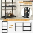 Gymax 5-Tier Storage Shelf Heavy Duty Storage Utility Rack Shelf w/Anti ...
