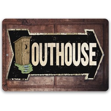 Valeria Yost Home Decor: Outhouse Rules 8" x 12" Black-Finished Wood ...