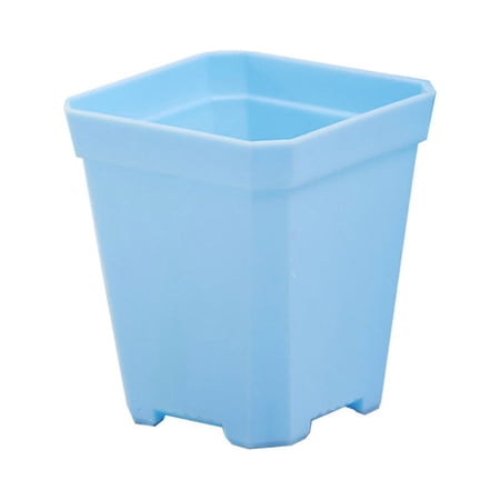 （Blue）1 Pcs Square Plant Pots,10cm Thicken Plastic Flower Pots ...