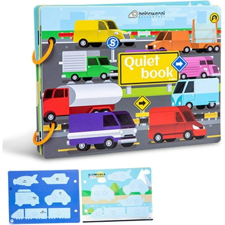 Montessori Busy Book - 4 Themes Educational Sticker Books with Colorful ...