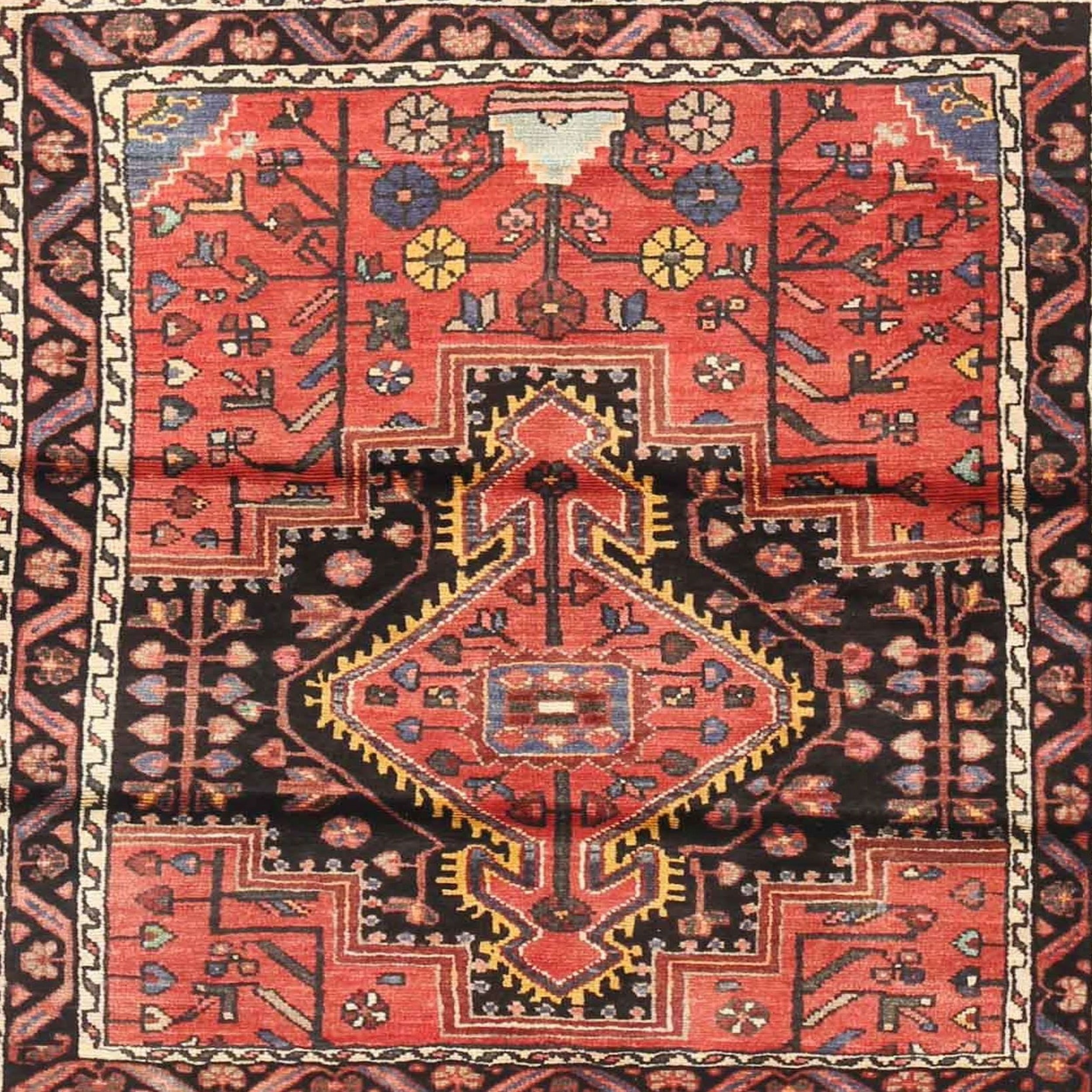 Ahgly Company Indoor Square Traditional Saffron Red Persian Area Rugs ...