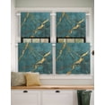 Abstract Black Green Marble Texture Short Blackout Curtains 30 Inch ...