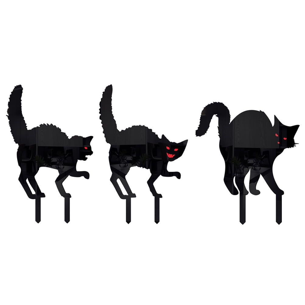 Click here for Hcyz 3pcs Halloween Yard Scare Cat Stakes Hallowee... prices