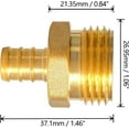 3 pcs 1/2" PEX Male x 3/4” GHT Male Connector, Brass Pex Fitting ...