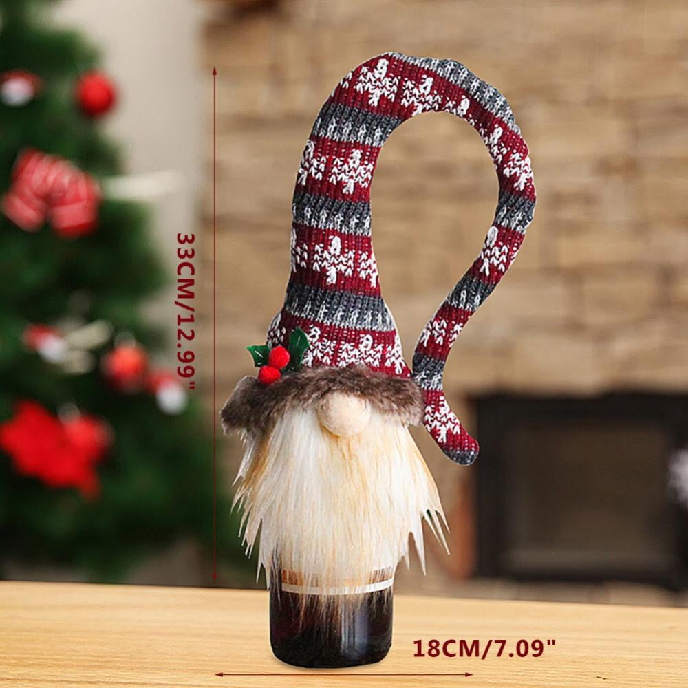 Christmas Gnomes Wine Bottle Covers, Handmade Swedish Tomte Gnomes ...