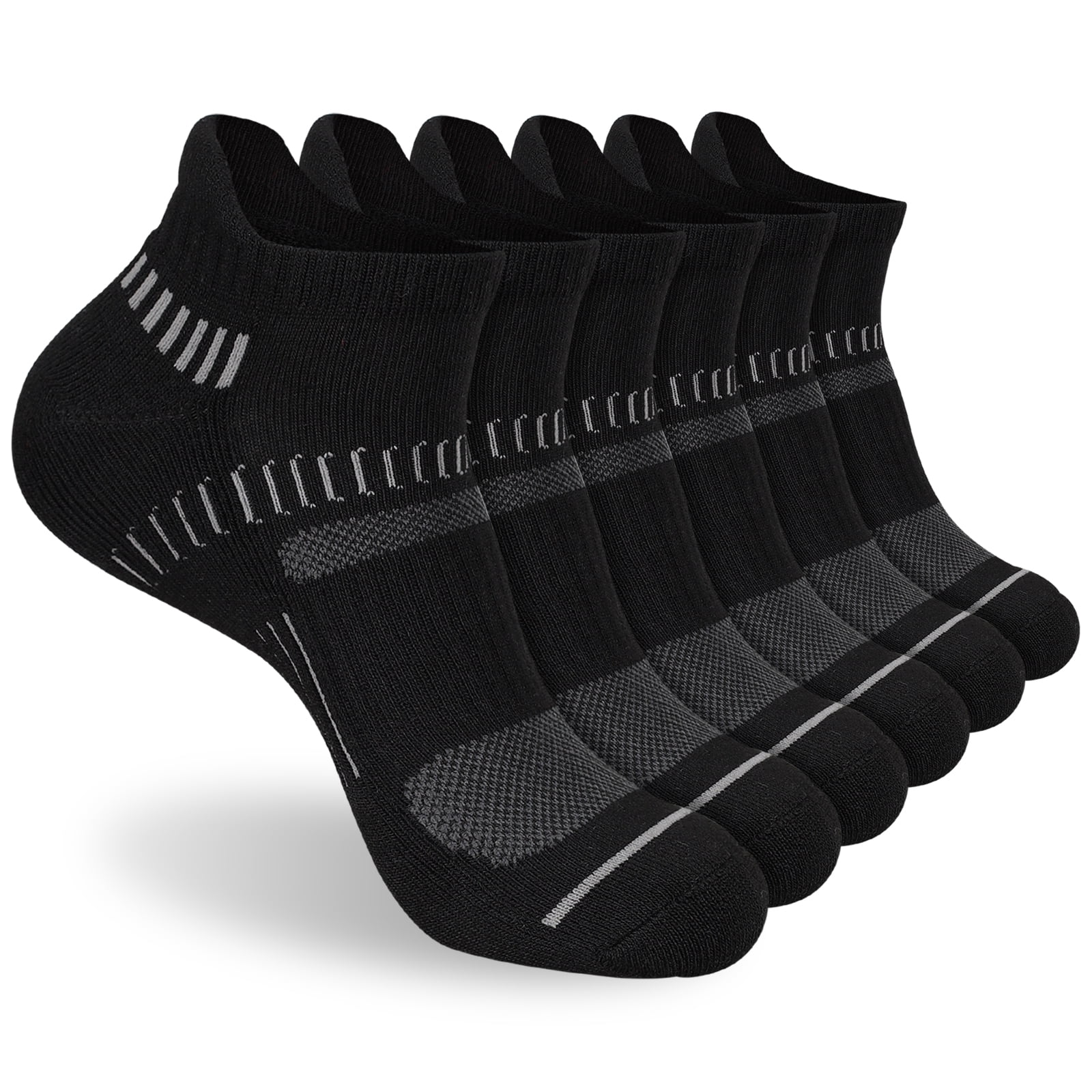 COOPLUS Men's Athletic Ankle Socks Plus Size Mens Low Cut Socks 6 Pairs ...