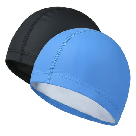 2-piece swimming cap Ear protection swimming cap Butler hair PU cap ...