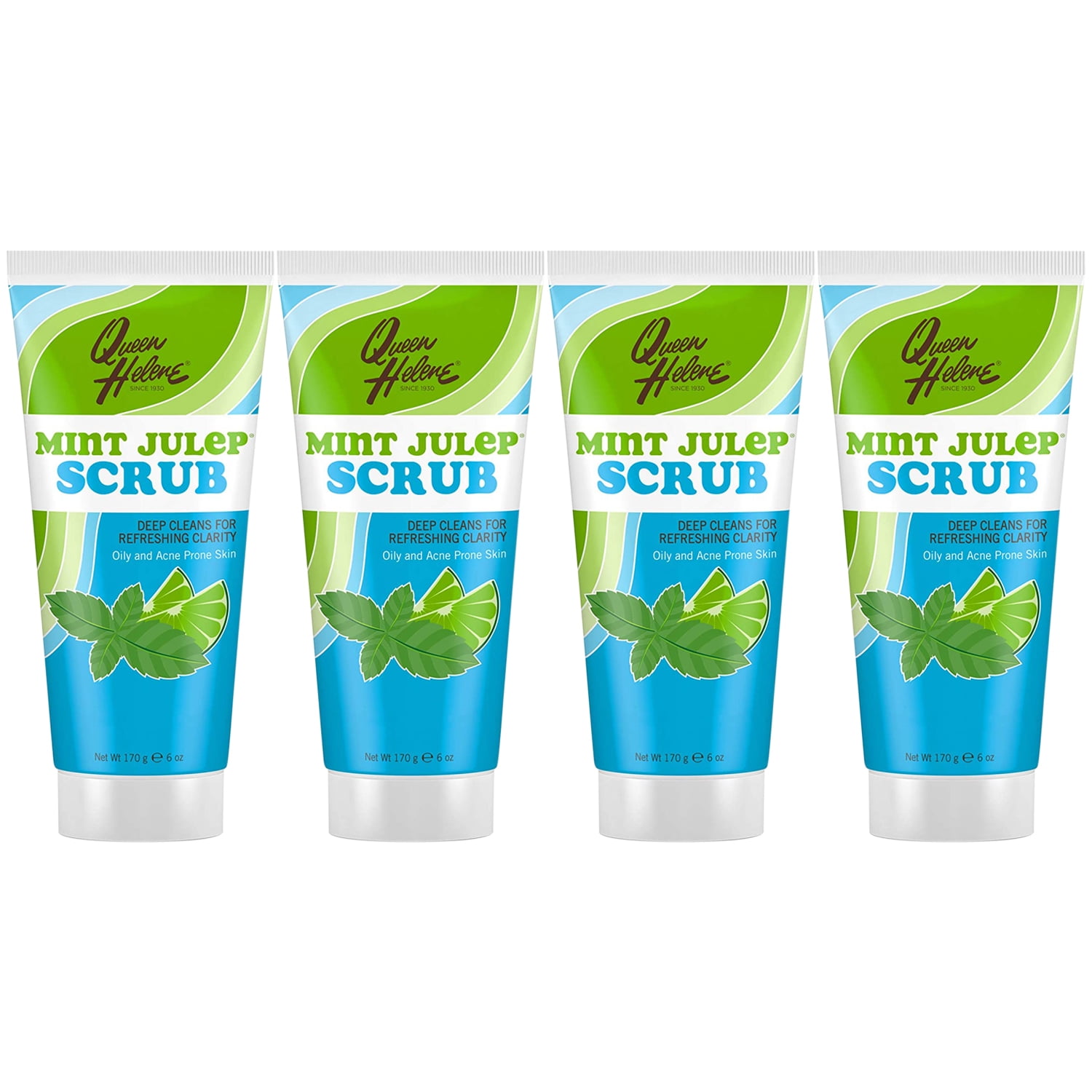 Pack of 4 New Queen Helene Facial Scrub, Mint Julep, 6 Oz (Packaging ...