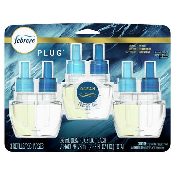 Febreze Origins Fade Defy PLUG Air Freshener & Odor Fighter, Ocean, (3 ...