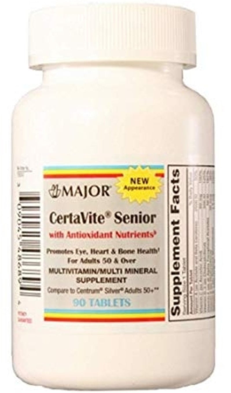 Major CeraVite Senior with Antioxidants Nutrients Tablets, 90 Count ...