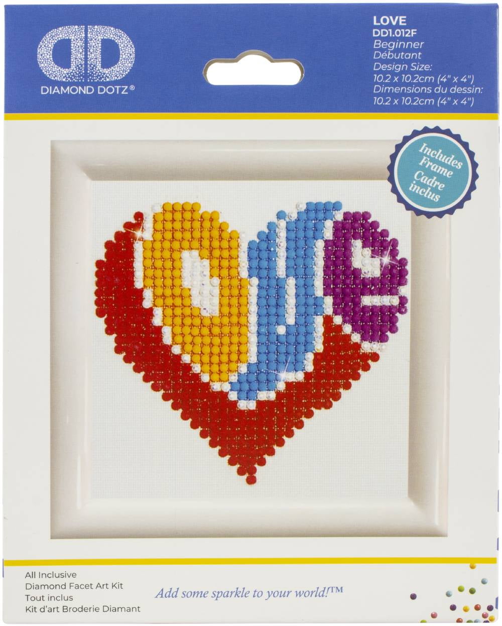 Diamond Dotz Diamond Embroidery Facet Art Kit W Frame Love W White Frame