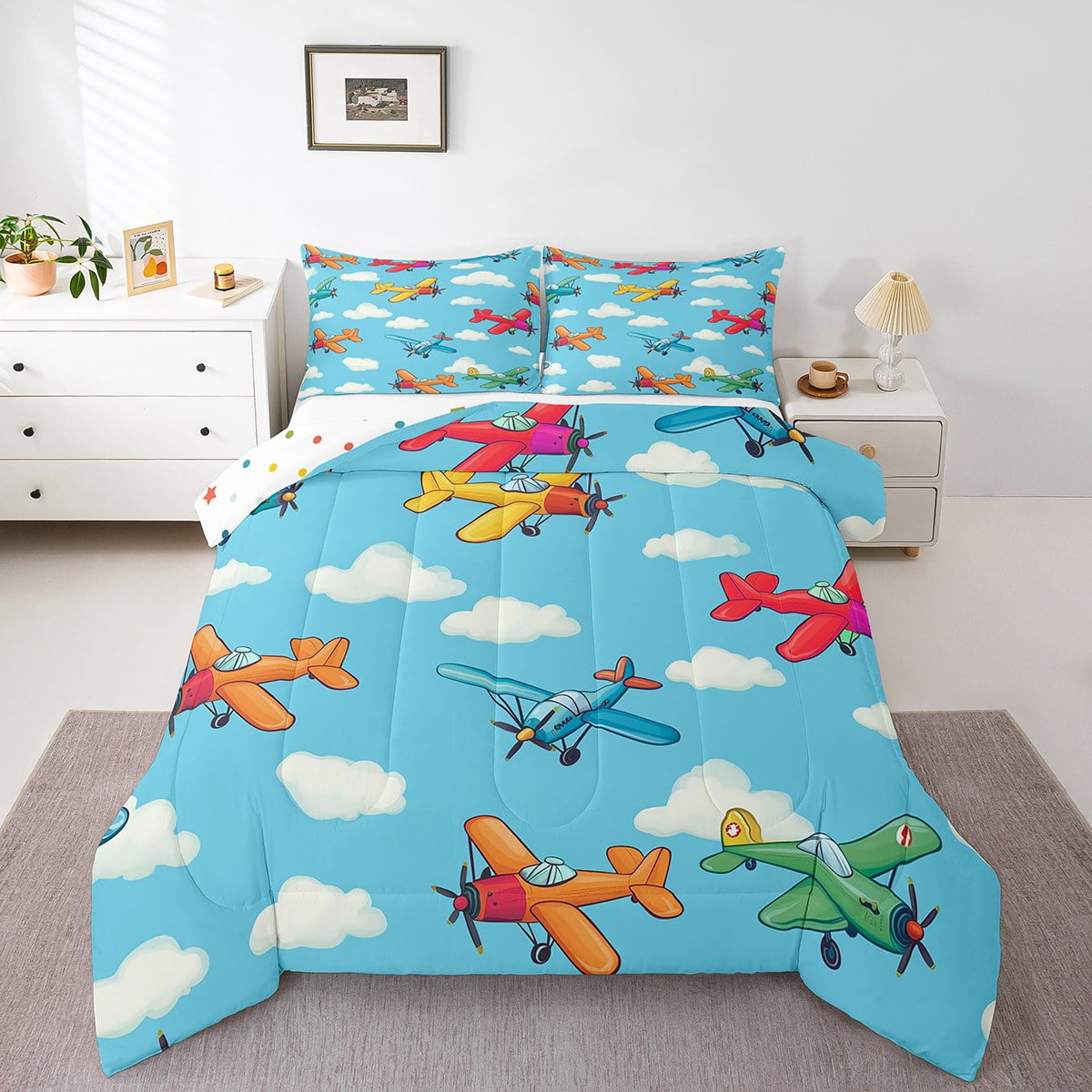 Click here for Erosebridal Cartoon Plane Bedding Sets Full With C... prices
