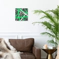 3drose, Lines of Green and White Geometric Pattern on Grey, 15x15 Wall ...