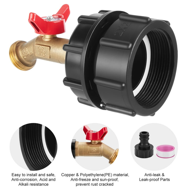 Garden Hose Connector For Totes WADEO IBC Tote Adapter - Brass Fitting ...