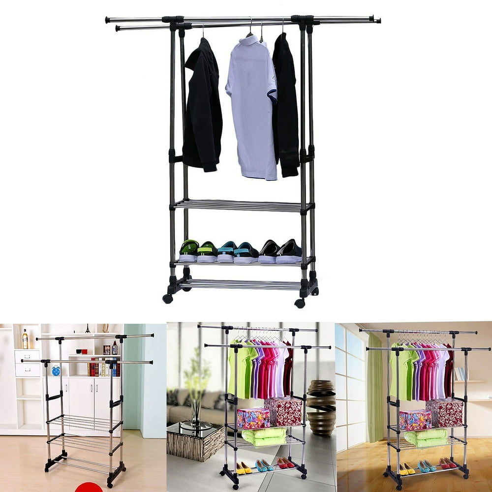 veryke Garment Racks for Clothes, Black Stainless Steel Garment Racks ...