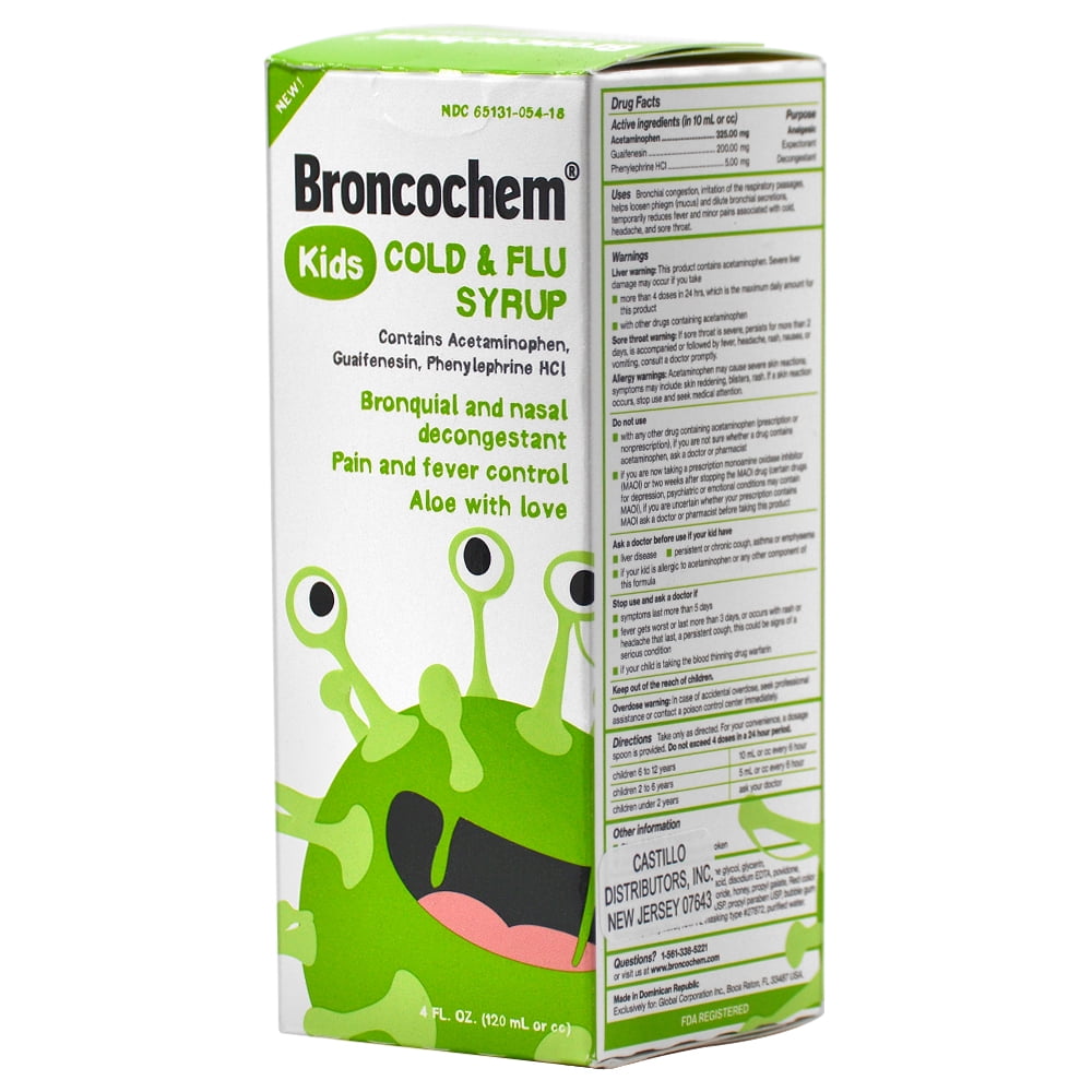 Buy BronCochem Kids Cold & Flu Syrup 4oz Online at Lowest Price in ...