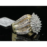 LADIES 10K YELLOW GOLD 1C BAGUETTE DIAMOND CLUSTER RING - Walmart.com